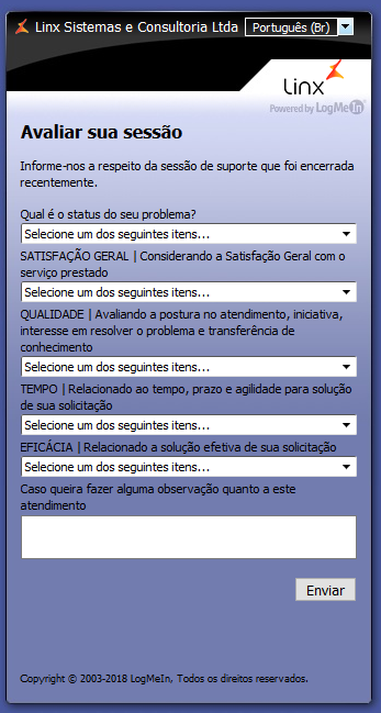 Visita Virtual - LOGMEIN (Acesso Remoto) - Food Service - Linx Share